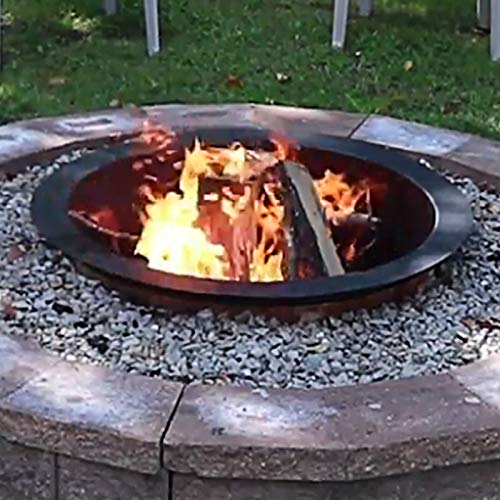 VBENLEM Fire Pit Ring 36-Inch Outer/30-Inch Inner Diameter, 10inch Height Fire Pit Insert 2.5mm Thick Heavy Duty Solid Steel, Fire Pit Liner DIY Campfire Ring Above or In-Ground for Outdoor
