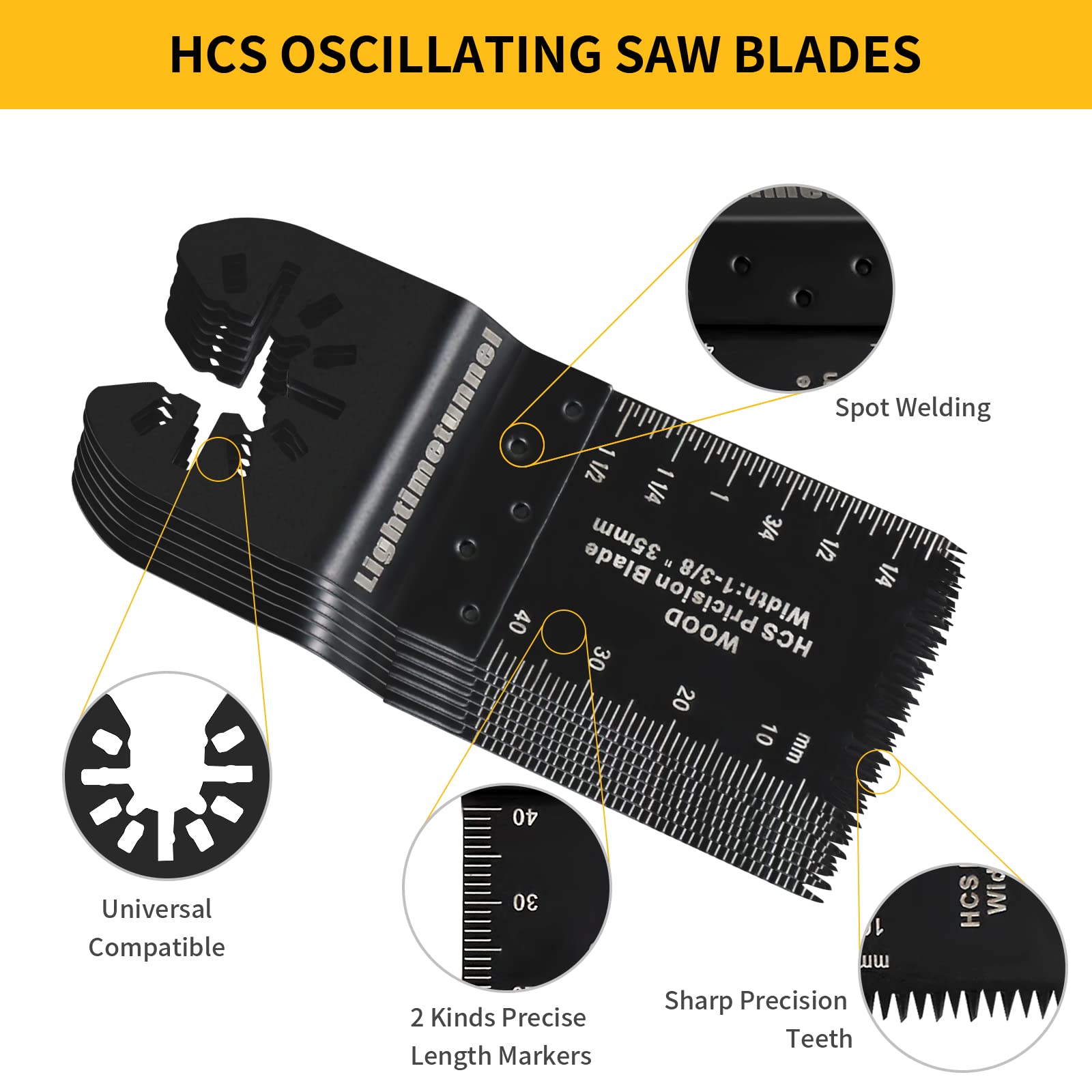 Oscillating Saw Blades, 33PCS Universal Wood Metal Multitool Blades Quick Release Cutting Blade Fit Dewalt Black & Decker Milwaukee Makita Bosch Fein Multimaster Ryobi Rockwell
