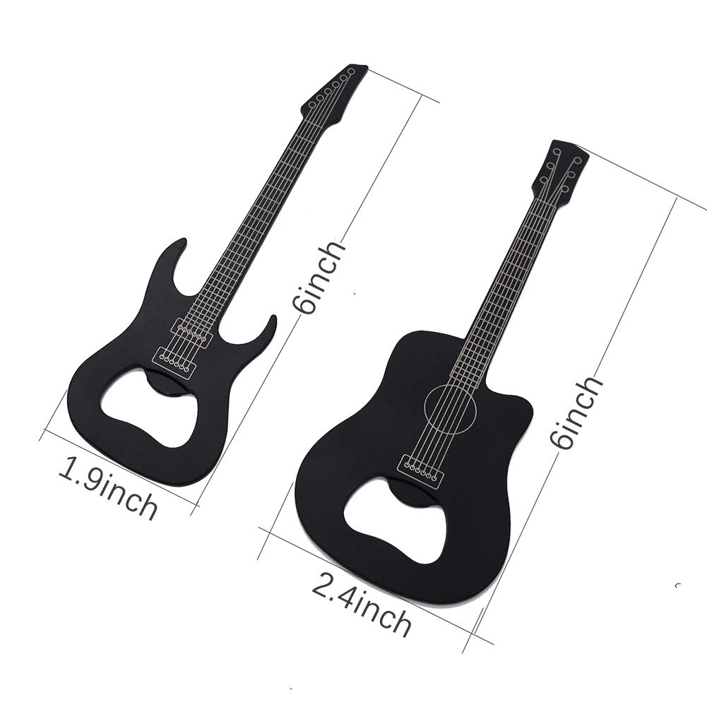 PEPKICN Stainless Steel Guitar Shaped Bottle Opener (2 pack)