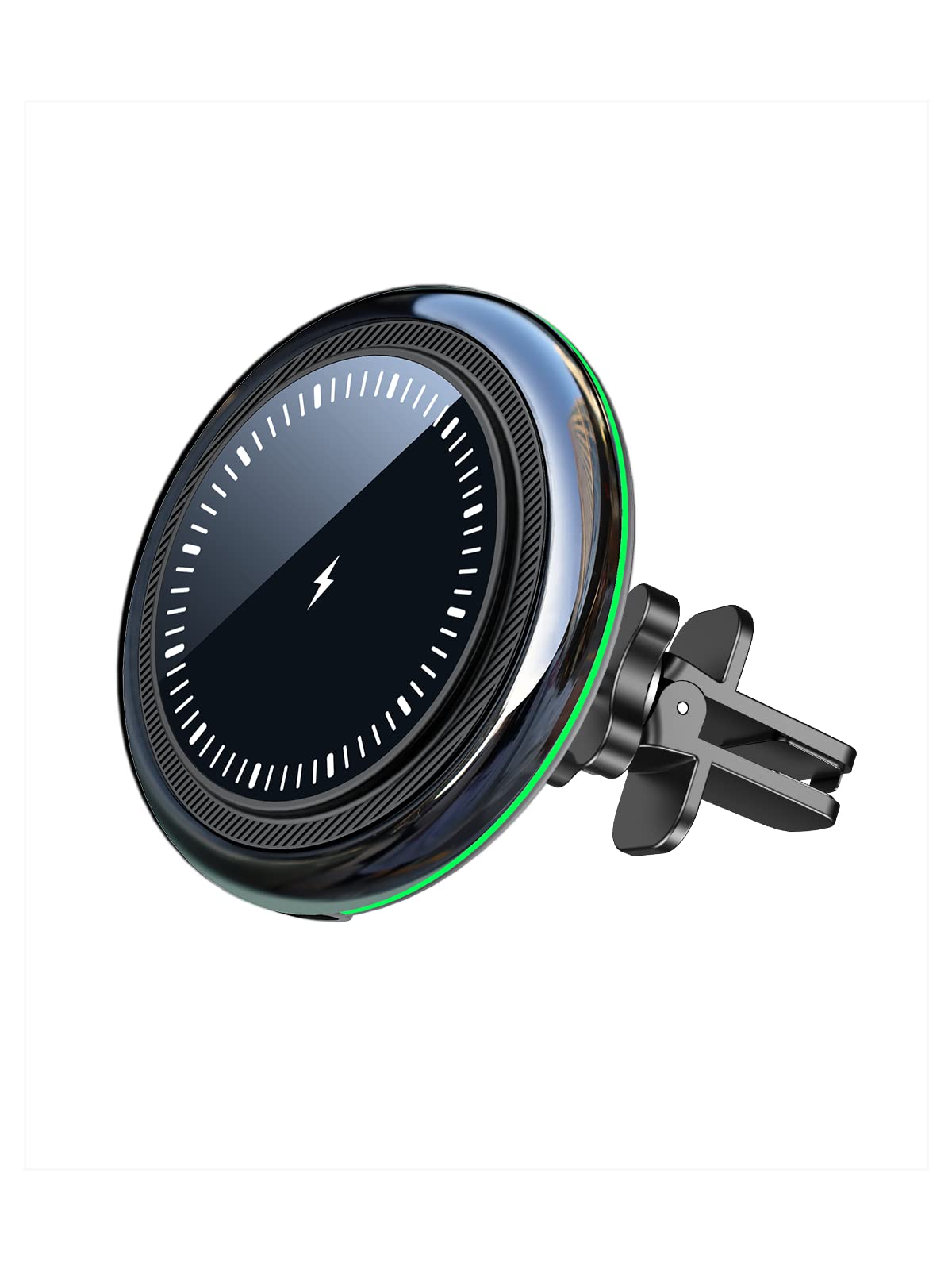 UCOMX Magnetic Car Mount Charger,15W Bullet Speed Fast Wireless Car Charging Mount,Texas Level Anti-Shake Phone Holder,Compatible for iPhone 14/13/12 Serise (Include 52.5W Adapter)