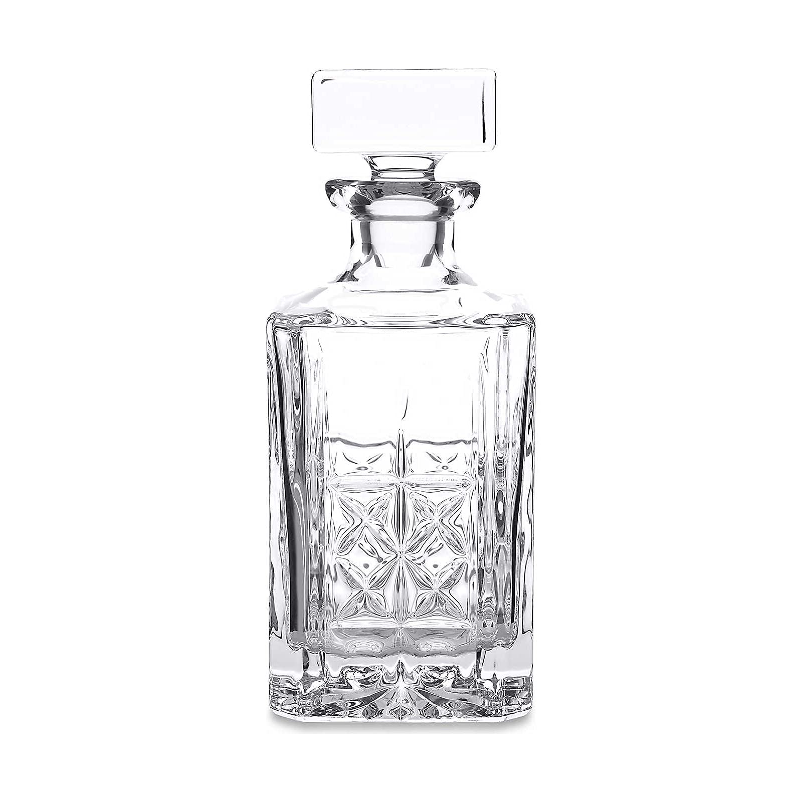 Marquis by Waterford Personalized 32oz Brady Whiskey Decanter Set with Glasses, Custom Engraved Crystal Decanter with Two DOF Whiskey Glasses for Bourbon, Scotch, Liquor, Home Bar Accessories