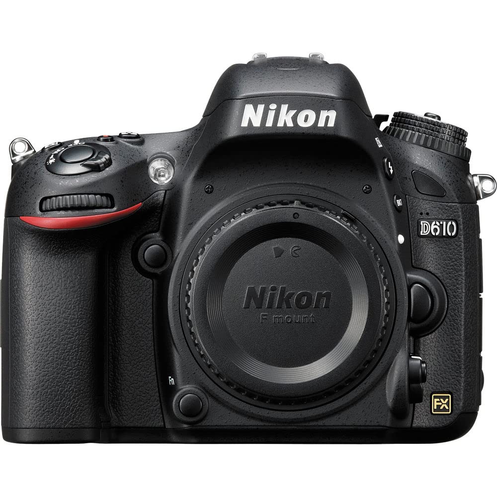 Nikon D610 24.3MP DSLR FX-Format Digital Camera with 28-300mm VR Lens (1540) Deluxe Bundle with 64GB SD Card + Large Camera Bag + Filter Kit + Spare EN-EL15 Battery + Telephoto Lens (Renewed)