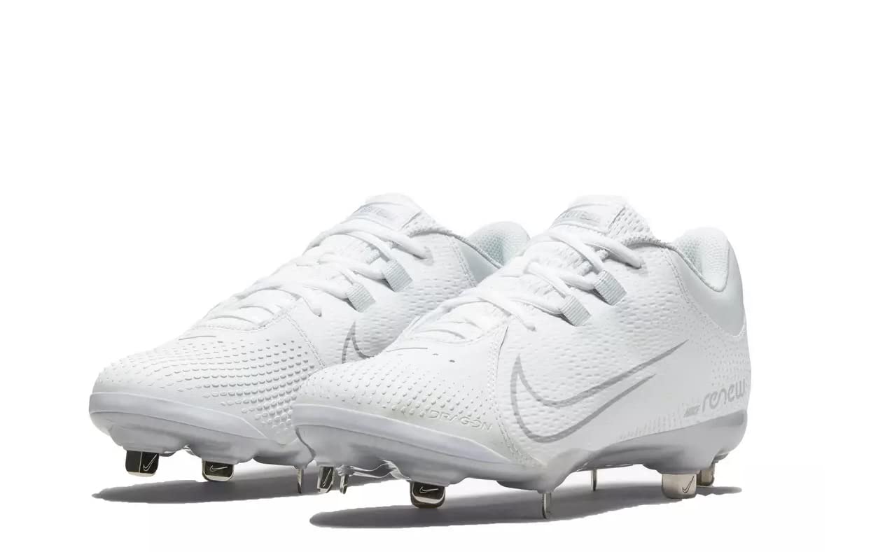 Nike Hyperdiamond 4 Pro Women's Softball Cleat SZ 8 White/Grey
