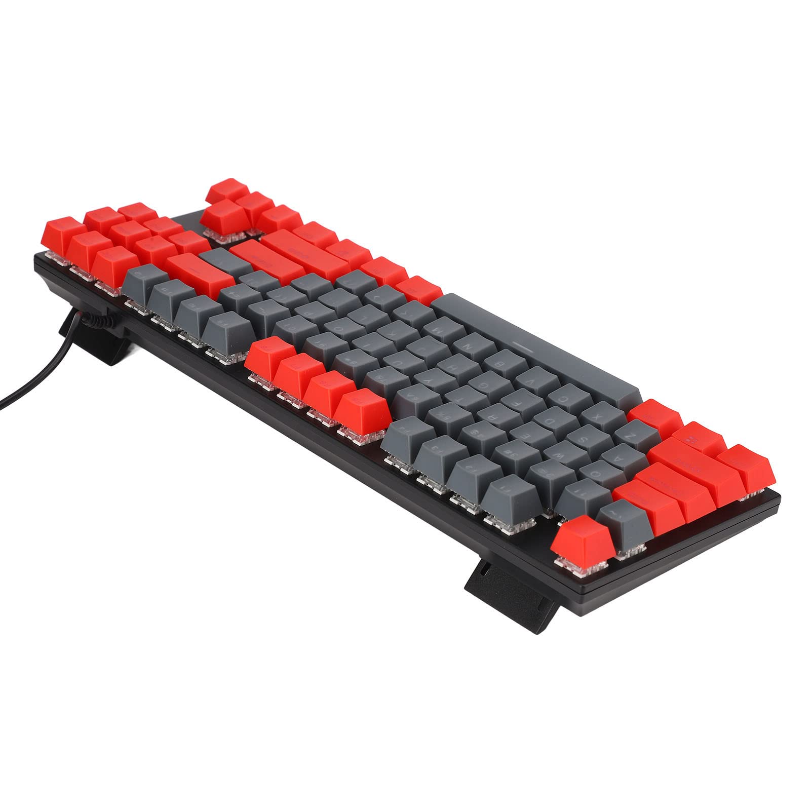 Red Switch Mechanical Keyboard Floating Button Structure 2 Color Injection Molding Red Switch Color Lock Mechanical Gaming Keyboard for Gaming (Gray and Red)