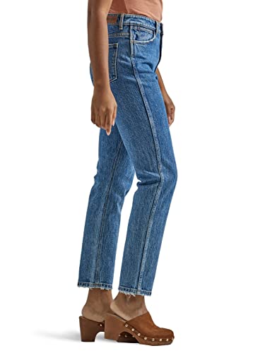 Wrangler Women's Tapered High-Rise Mom Jean, Topaz, 10