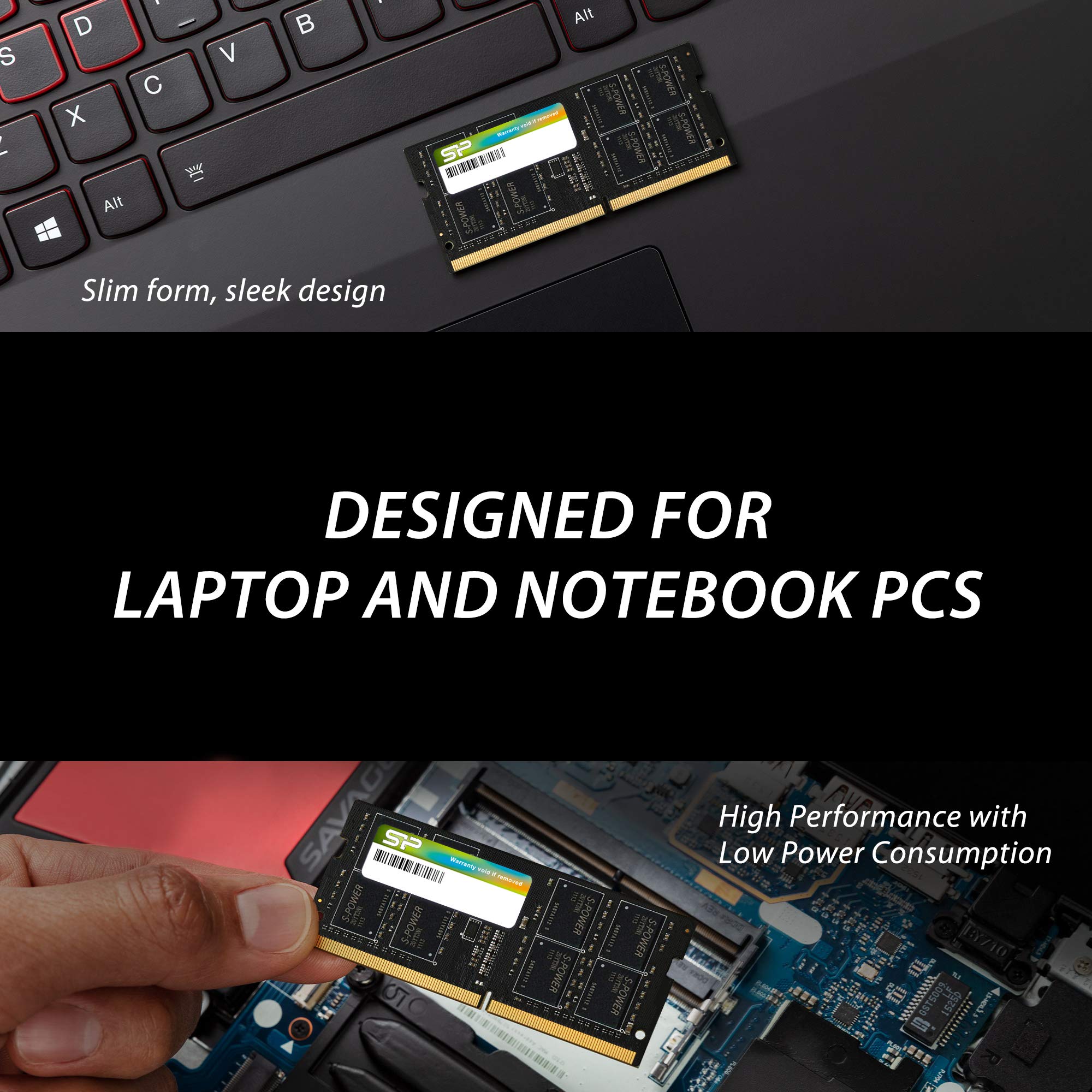 Silicon Power DDR4 16GB 2666 MHz CL19 260-pin Laptop RAM Computer Memory SU016GBSFU266B02AF