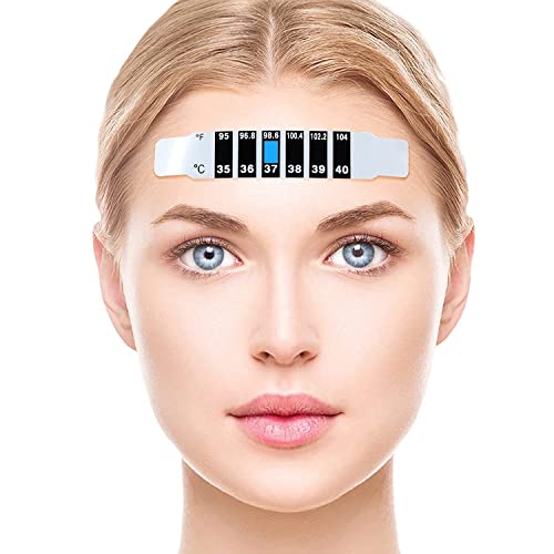 UNNIC 30 Pcs Forehead Thermometer Strips Adhesive Thermometer Strips Reusable Thermometer Discoloration Sticker