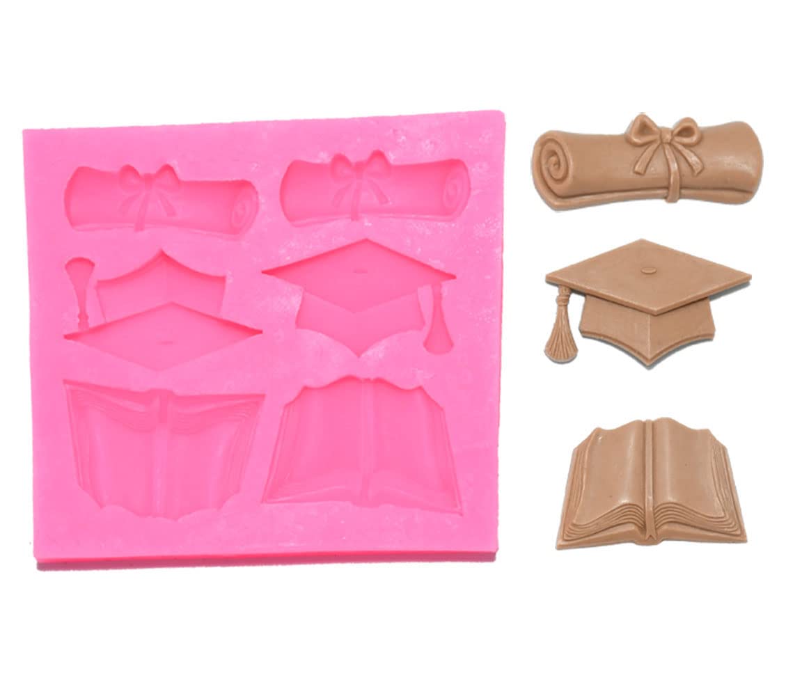 Mini Graduation Mold Graduation Cookie Cutters Graduation Cupcake Toppers Graduation Chocolate Candy Fondant Mold for Graduation Party Supplies