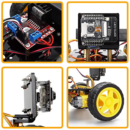 UNNIC DIY Smart Car Robot Kit for 4WD WiFi ESP32 CAM Kit Easy Assembly with Camera Kit