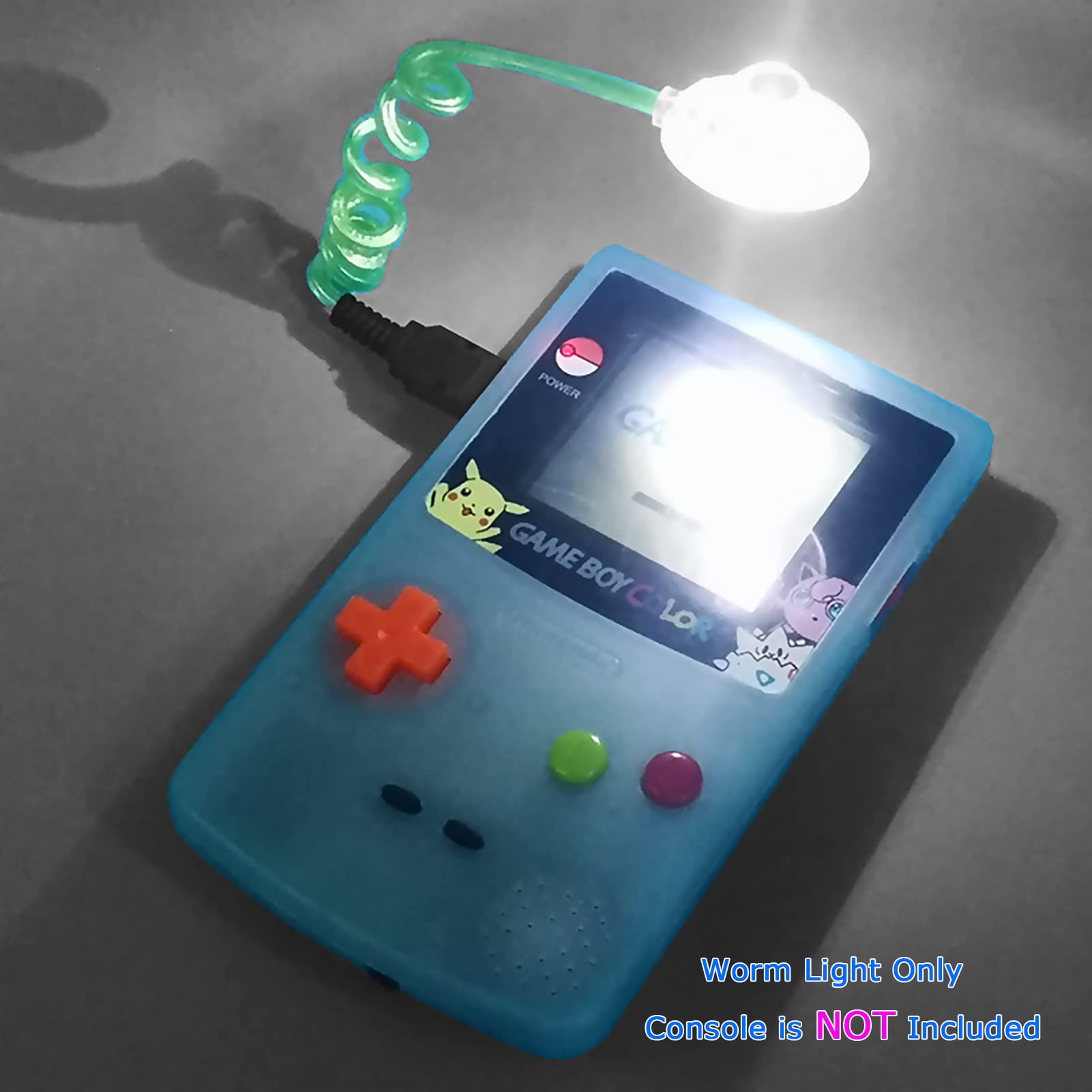 New for GBP Worm Light Attachment, Compatible with for Nintendo Gameboy Pocket Handheld Game Consoles, External Brightening White-Light Night LED Lamp Plug and Play Accessories