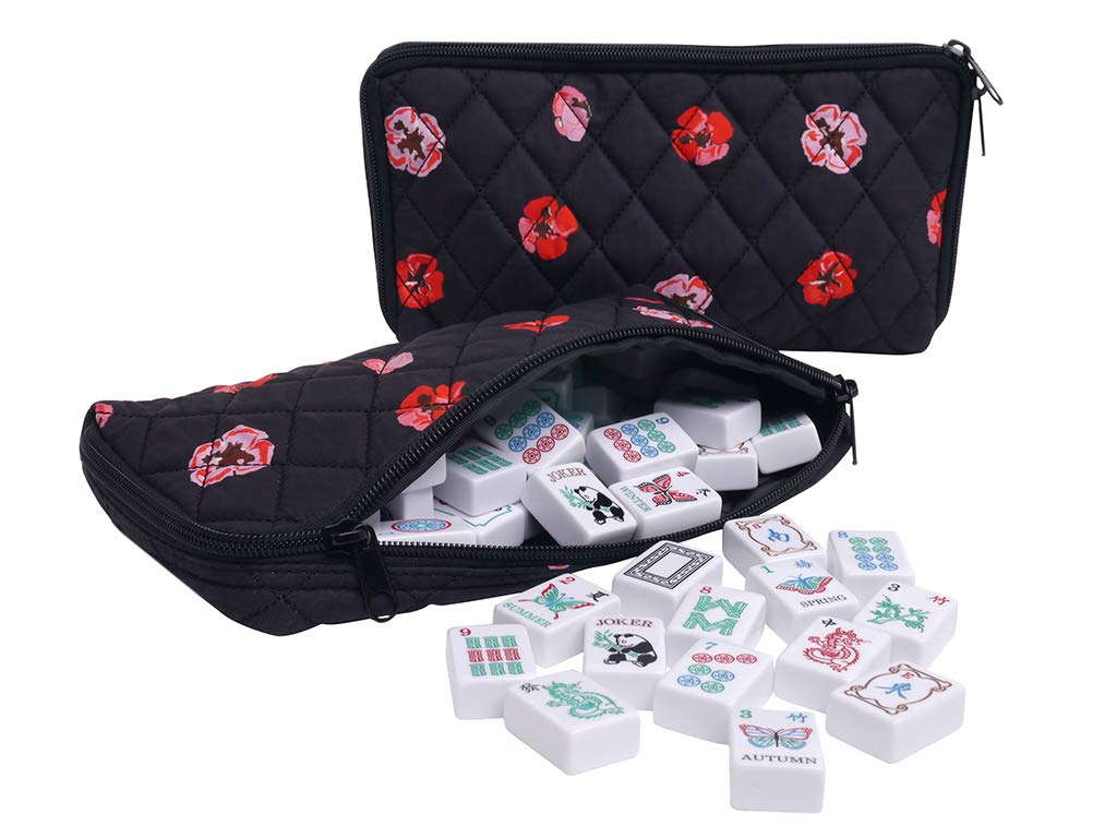 Linda Li New! - American Mahjong Set The Artisan Collection: Butterfly Series β in Black Poppy Soft Bag