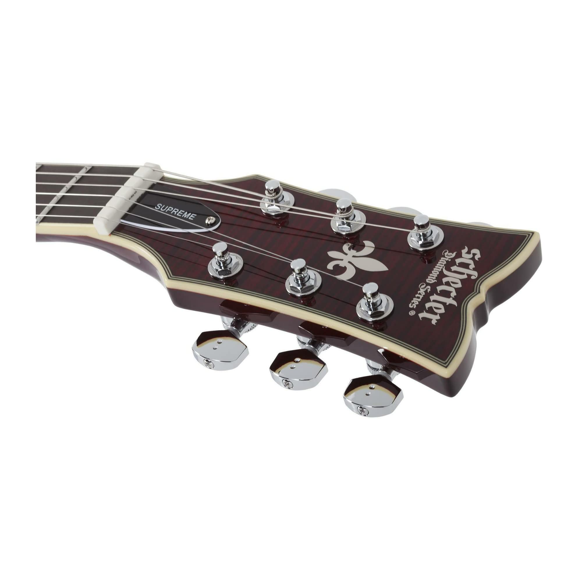 Schecter Solo-II Supreme 6-String Electric Guitar (Black Cherry) Bundle with Tripod Guitar Stand and Combo Tuner/Metronome (3 Items)