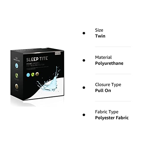 MALOUF Smooth 100% Waterproof Mattress Protector with 15-year Warranty, Twin, White