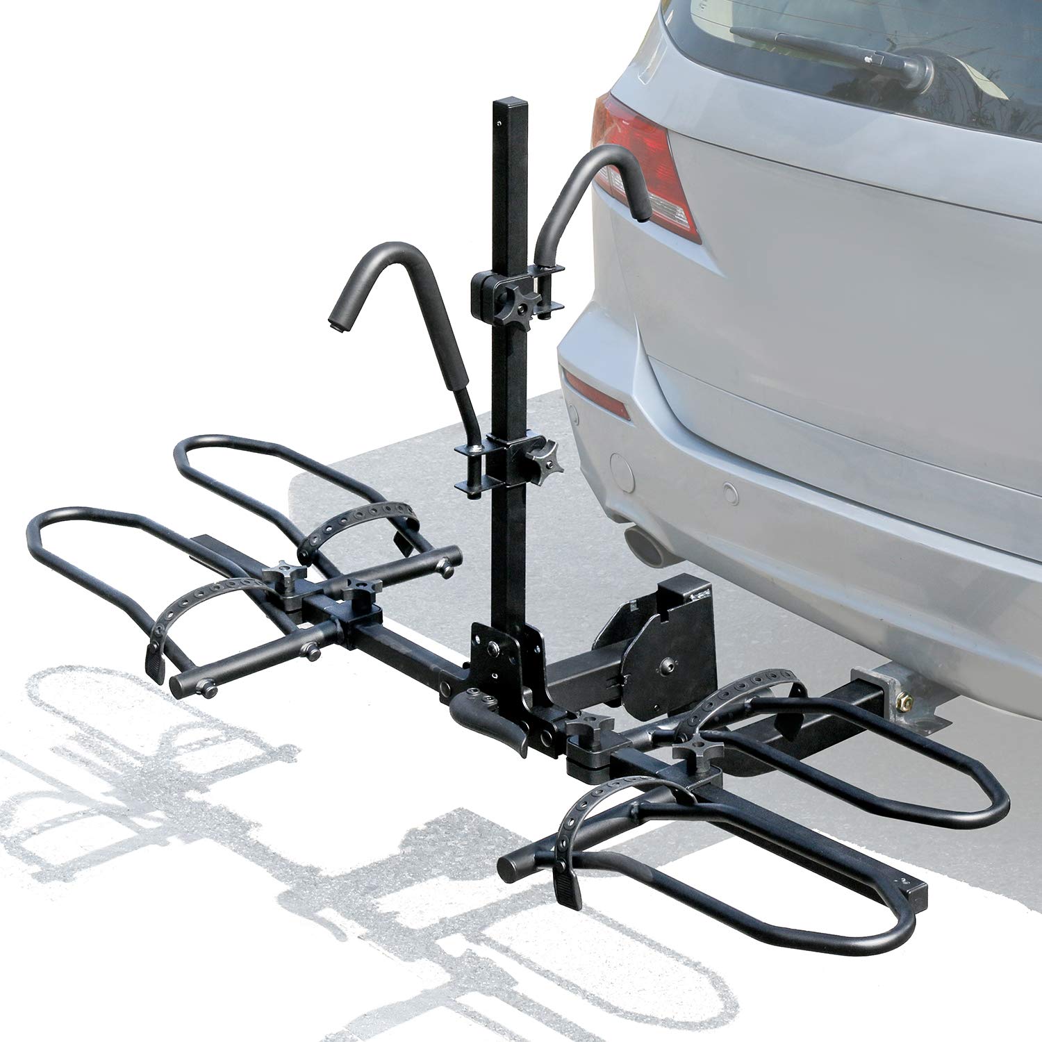 Leader Accessories 2-Bike Platform Style Hitch Mount Bike Rack, Tray Style Bicycle Carrier Racks Foldable Rack for Cars, Trucks, SUV and Minivans with 2" Hitch Receiver