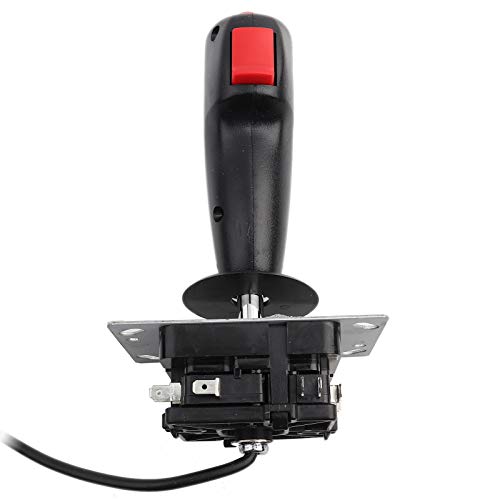 Schellen Flight Joystick, Plastic Black and Red 8 Way Joystick with Trigger and Top Fire Button for DIY Arcade Game Machine Parts