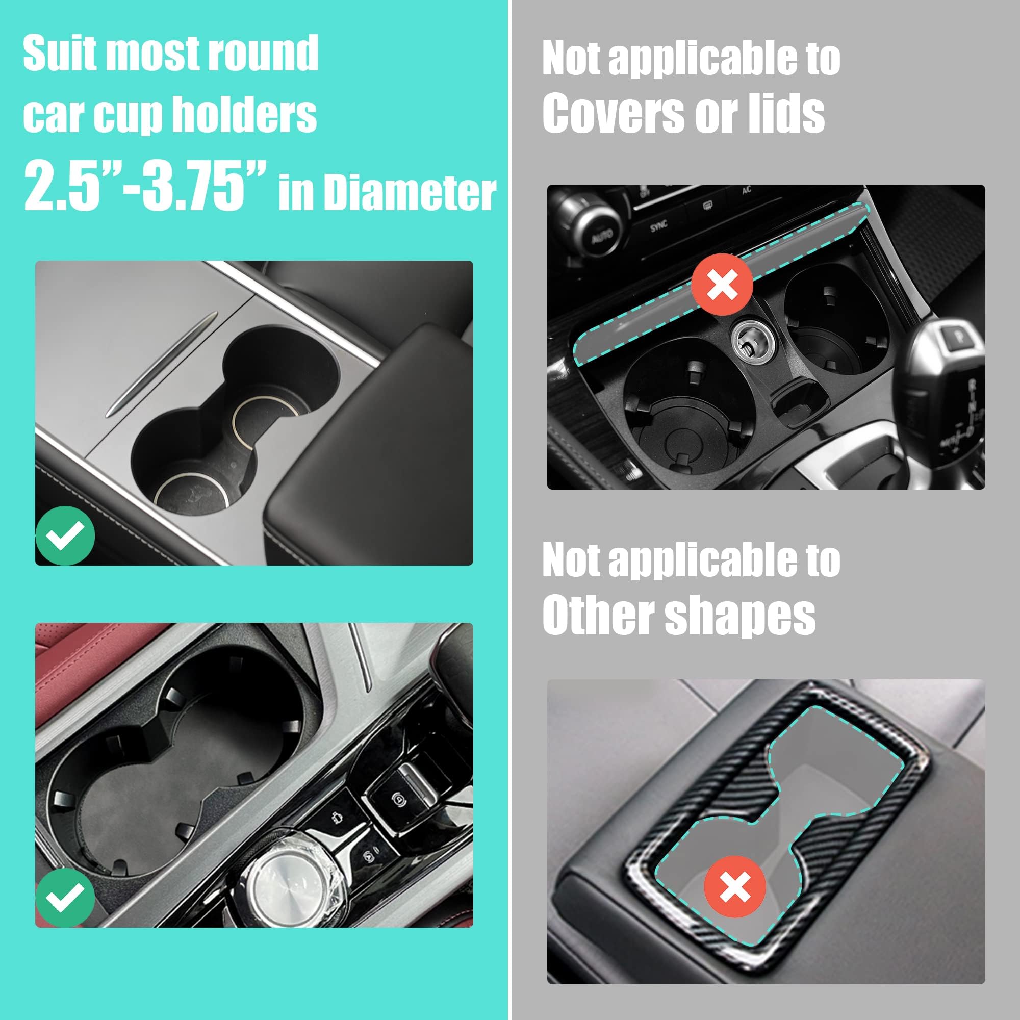 Master Show 2-in-1 Car Cup Holder Cell Phone Holder, Large Car Cup Holder Expander with Phone Holder, Cell Phone Holder for Car, Compatible with iPhone, Samsung & All Smartphones