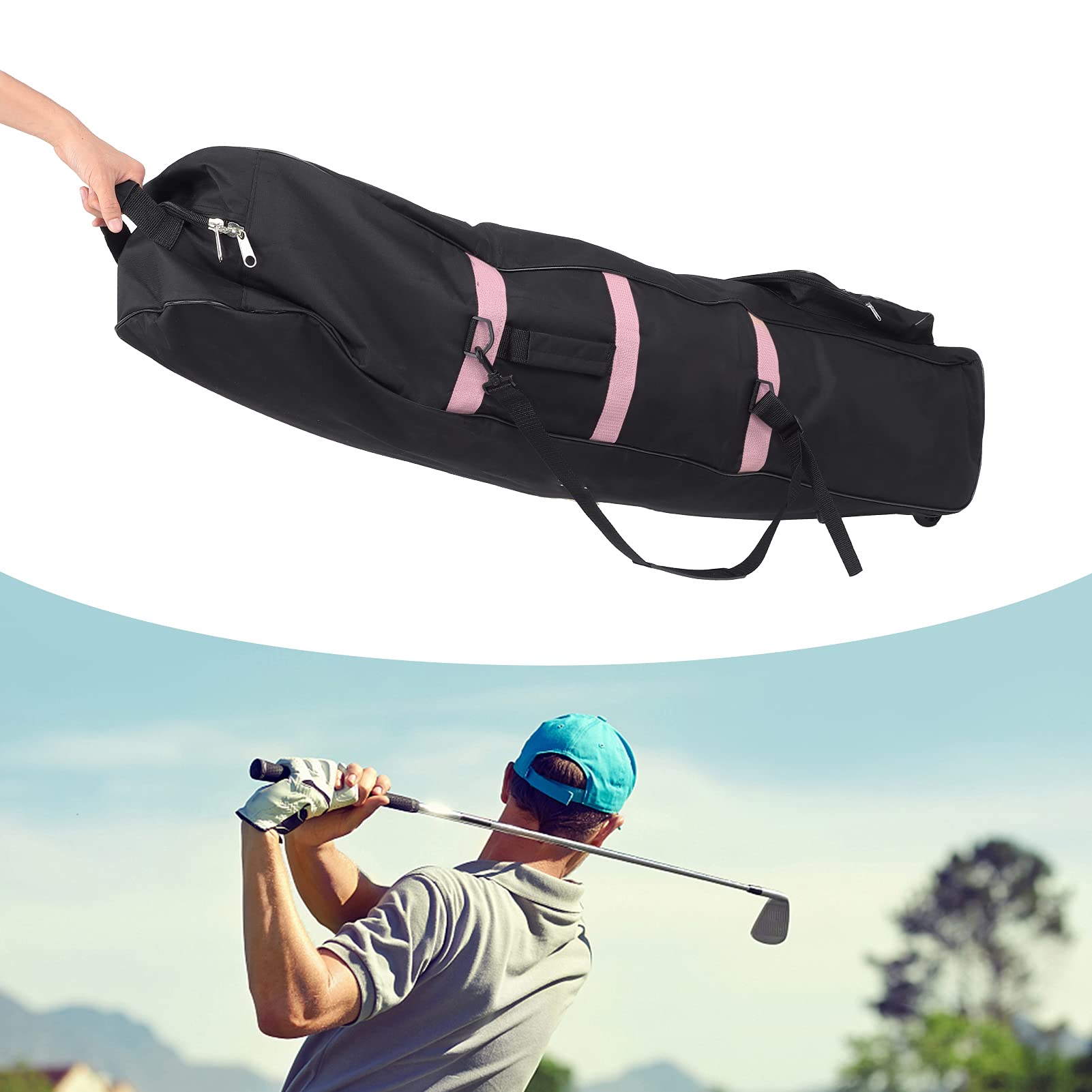 Outdoor Travel Bag, Solid Convenient Aviation Bag Durable for Professional Use for General Purpose for The Clubs for Traveling(Pink)