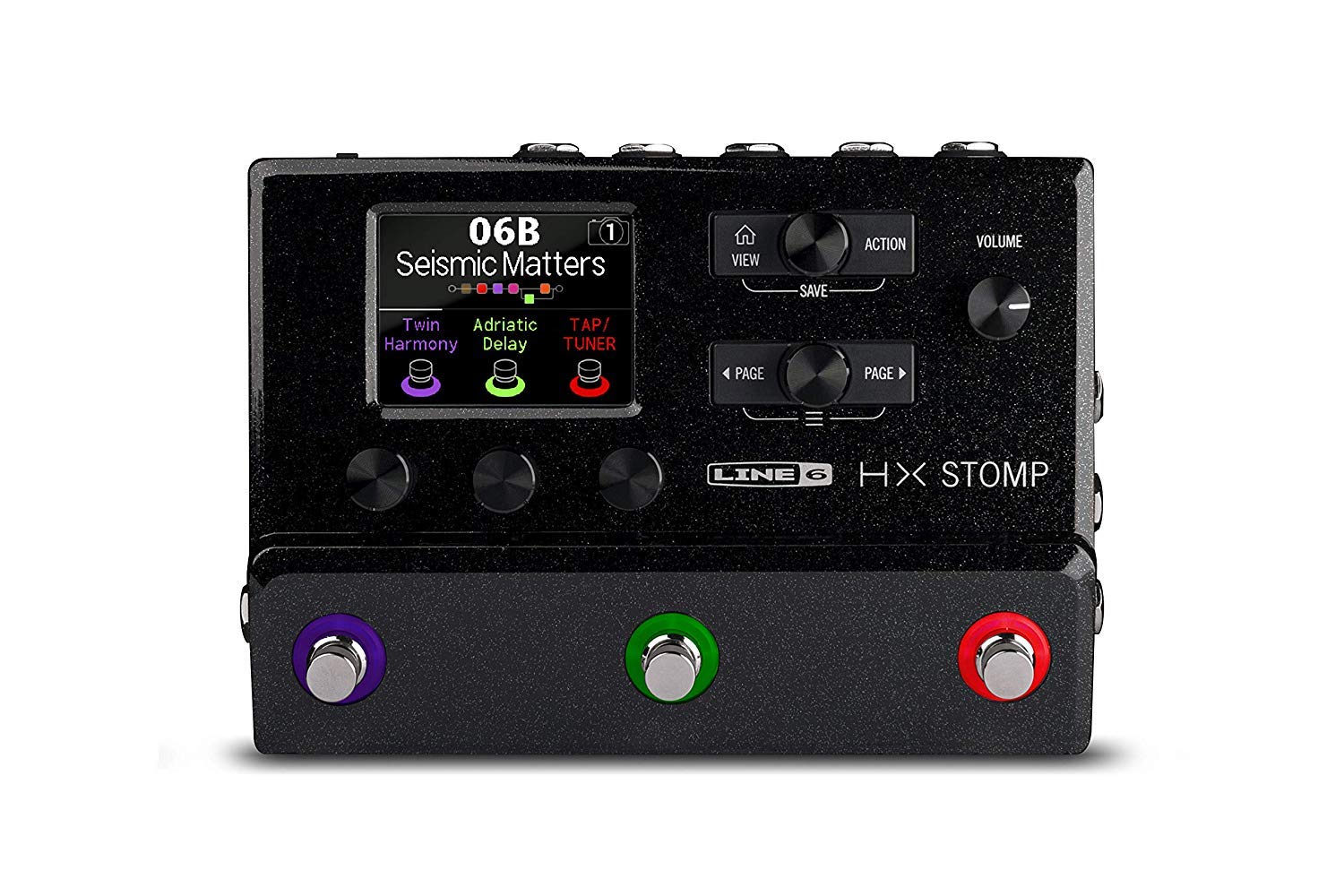 Line6 HX Stomp Multi-Effects Guitar Pedal (Black) Bundle with Blucoil 10-FT Straight Instrument Cable (1/4in), 5-FT MIDI Cable, 2-Pack of Pedal Patch Cables, and 4-Pack of Celluloid Guitar Picks