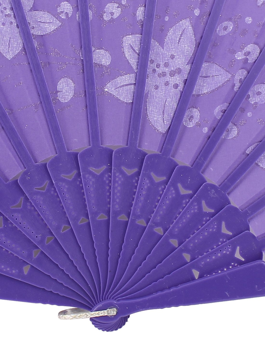 Qtqgoitem Women Chinese Style Plastic Rib Flower Pattern Folding Hand Fan Purple (model: 8d0 81d 9d9 bba 02e)