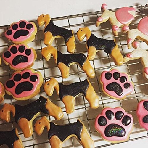 Puppy Dog Paw and Bone Shaped Cookie Cutter, Stainless Steel Biscuit/Fondant Molds Homemade Baking Tools by EORTA for Kids, Party, Dishwasher Safe, Set of 5