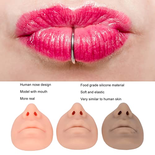 Silicone Nose Model,3 Colors Simulation Fake Nose Model,Soft Flexible Human Nose Mouth Model, for Pierce Practice,Acupuncture Teaching Display Tool,Acupuncture Human Model, Silicone Nose Model ru