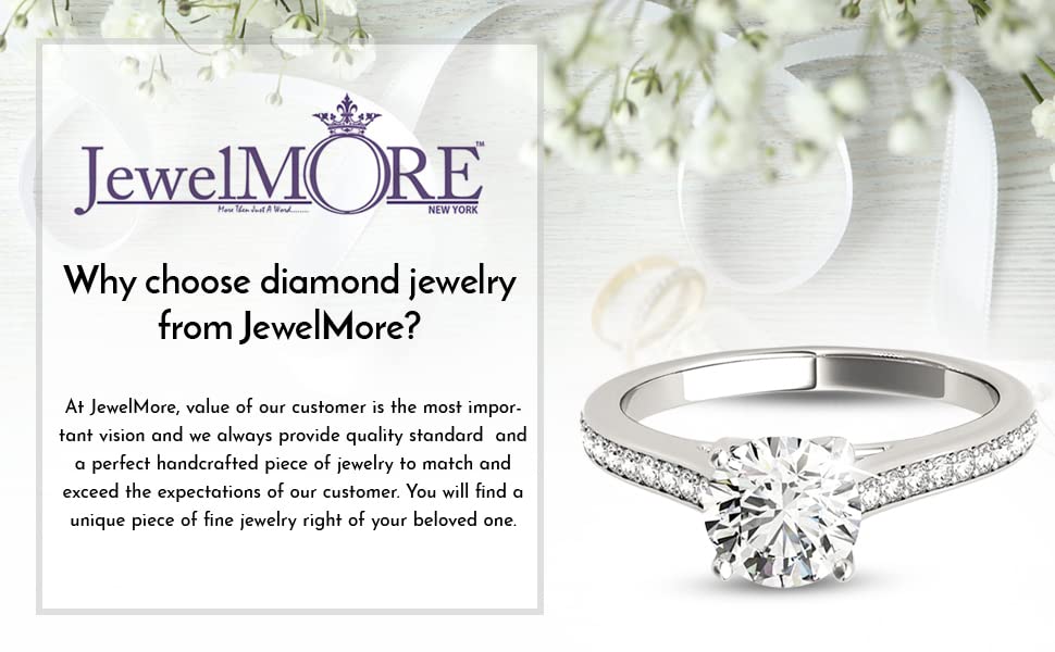 JewelMore 1/2ctw Diamond Engagement Ring in 10k White Gold (white-gold, 8)