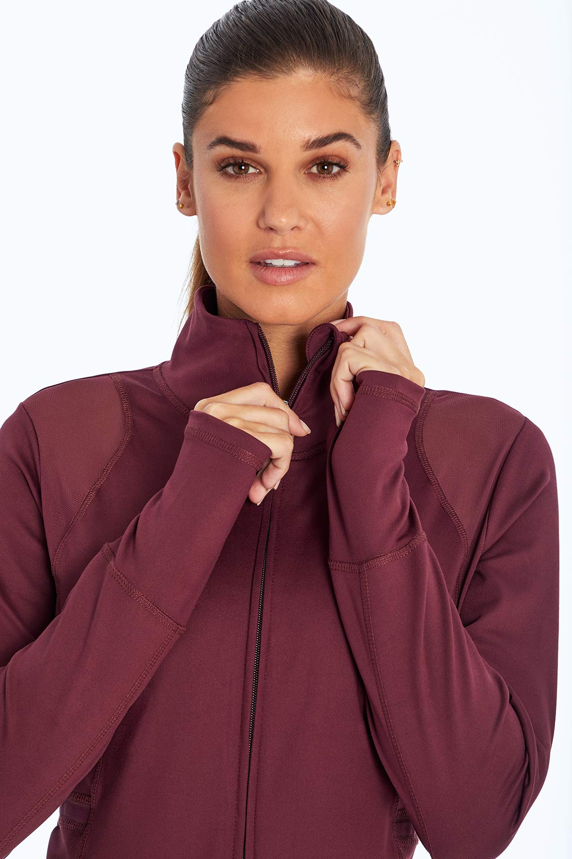 Marika Full Zip Slim Fit Athletic Jacket, Purple, X-Large