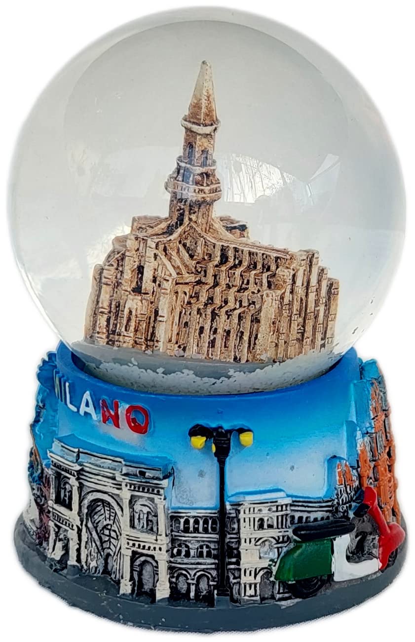 New Italian Souvenir Snowdome Italy Snowglobe Milan Cathedral Duomo Italia 9.6cm
