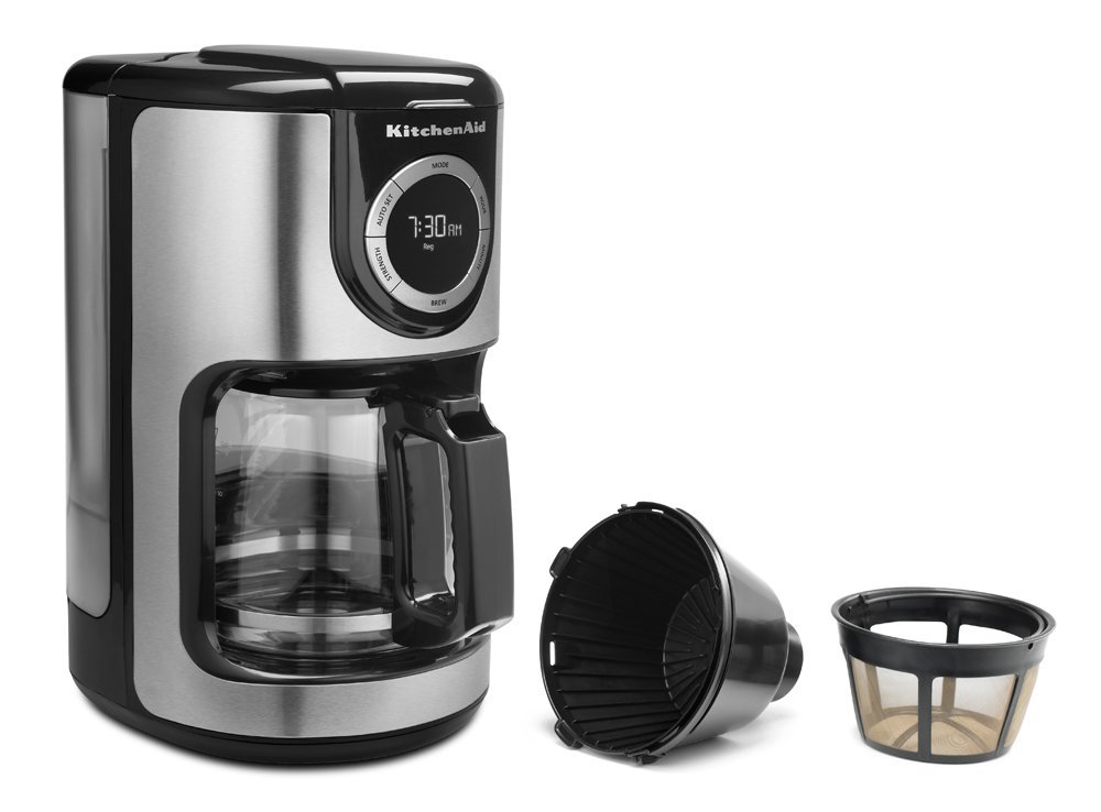 KitchenAid KCM1202OB 12-Cup Glass Carafe Coffee Maker - Onyx Black (Renewed)
