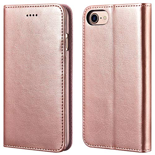 iPhone 7/8 Wallet Case, ICARERCASE iPhone SE Case 2020 Premium PU Leather Folio Flip Cover with kickstand and Credit Slots for Apple iPhone 7,iPhone 8, iPhone SE 2nd, iPhone SE 3rd 4.7 Inch(Rose Gold)