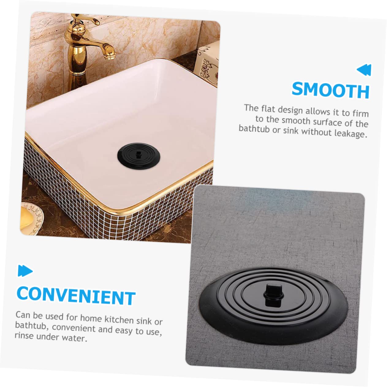 Veemoon 2pcs Sink Plug Water Bath Tub Stoppers Tube Stops Palm Tree Wall Decal Sink Stopper Sickle Hair Stopper Seal Bath Plug Bathtub Stoppers Bathtub Plug Gutter Cover Flat