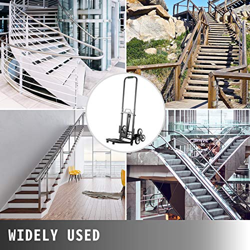 VEVOR Stair Climbing Cart 330lbs Capacity, Portable Folding Trolley with 6 Wheels, Stair Climber Hand Truck with Adjustable Handle for Pulling, All Terrain Heavy Duty Dolly Cart for Stairs
