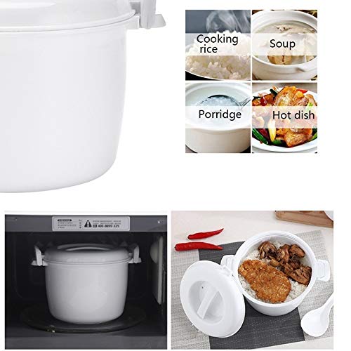 Perezy Microwave Rice Cooker Multifunction Small Lunch Container Microwave Cooker Cookware for Microwave Oven 17.5x21x14cm