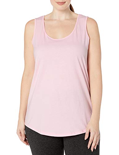 Just My Size Women's Plus-SizeJersey Shirttail Hem Tank TopPALEO PINK,1X