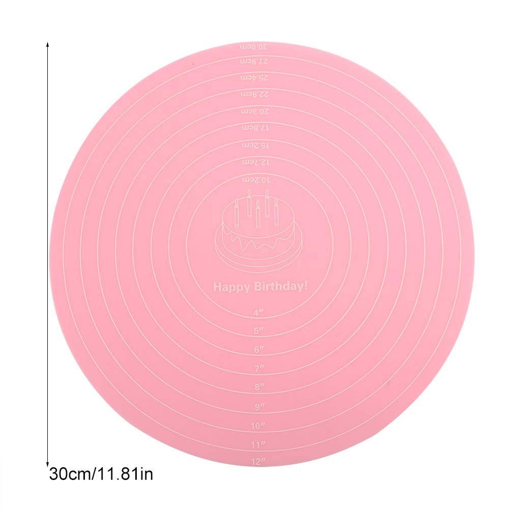 Silicone Baking Mat, Heat Resistant Cooking Bakeware Mat Non Stick Pastry Mat Silicone Baking Mat with Measurements for Rolling Dough, Pink
