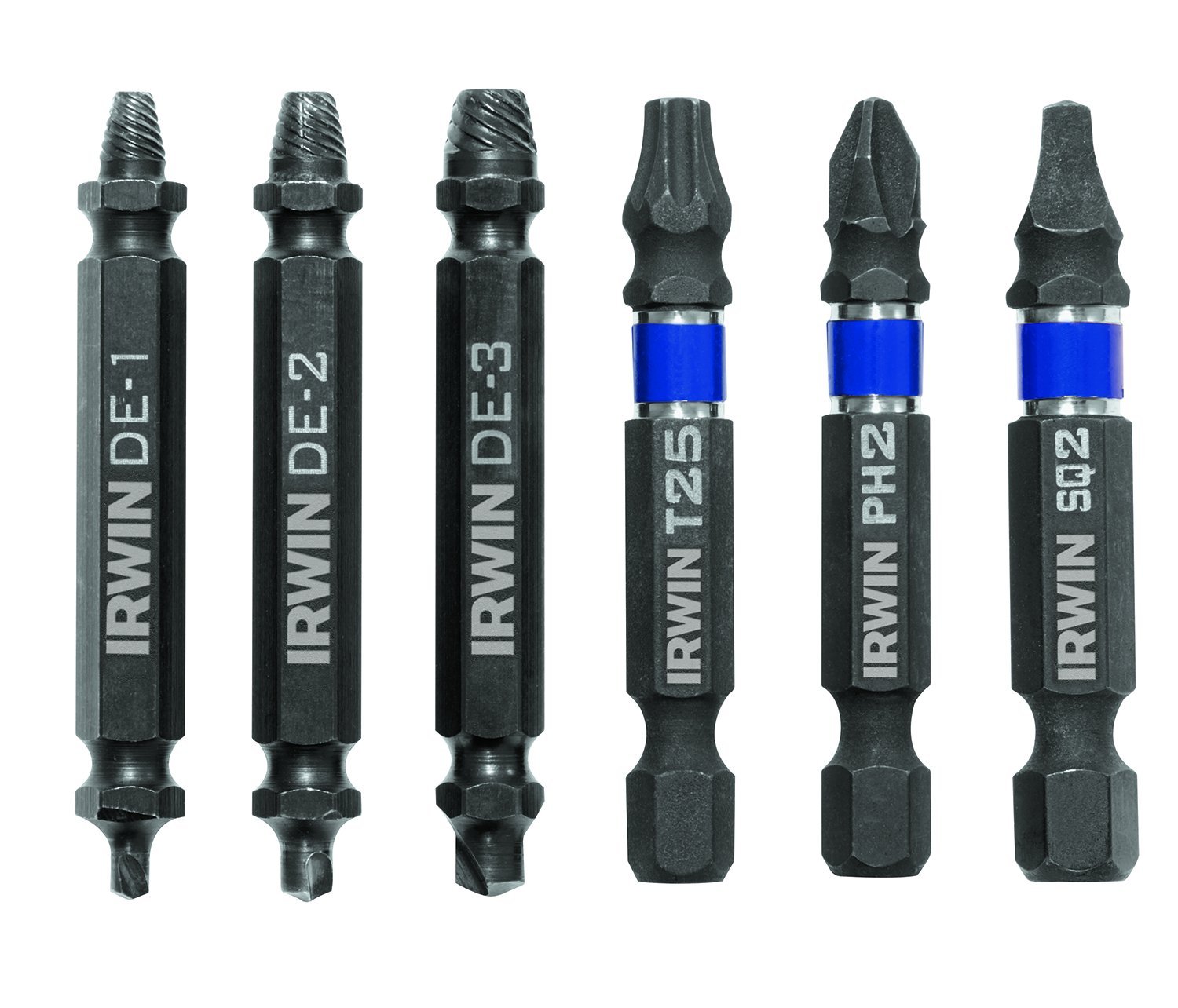 IRWIN Tools IMPACT Performance Series SCREW GRIP Double-Ended Screw Extractor Insert Bits, 6-Piece Set (1876225)