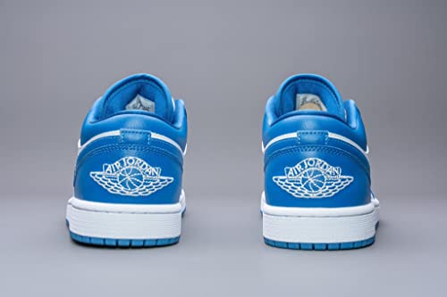 Nike Women's Air Jordan 1 Low UNC Basketball Shoe, White/Dk Marina Blue-white, 5.5
