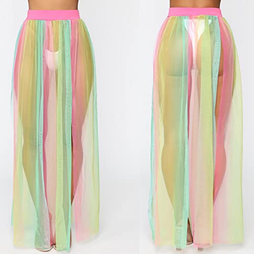 Pleated Skirts for Women Plus Size Goth Midi Length Beach Skirt Split Matching Summer Waist Casual Belt Sexy High Multicolor