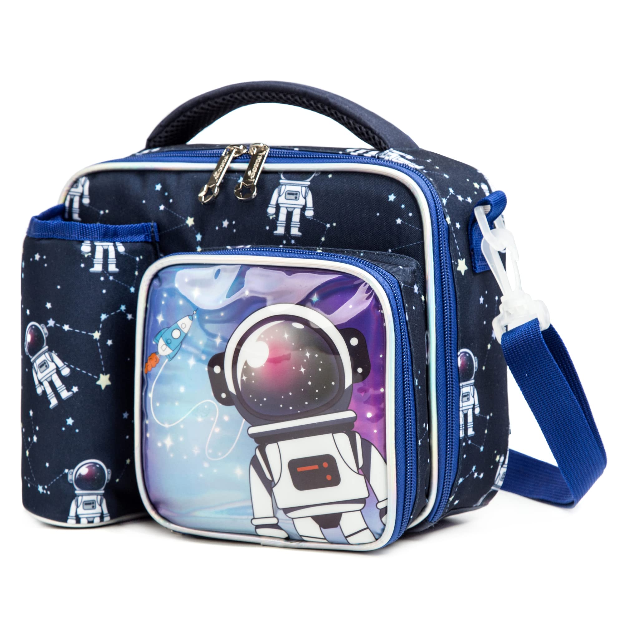 MOHCO Lunch Bag Kids Insulated Lunch Tote Bag for Boys and Girls with Adjustable Shoulder Strap and Durable Handle