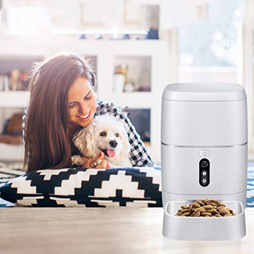 LeeKooLuu Automatic Dog Feeder 2.4G WiFi Cat Dry Food Dispenser HD 1080P Video Camera Timer Bowl Smart Pet Feeder APP Control Q01