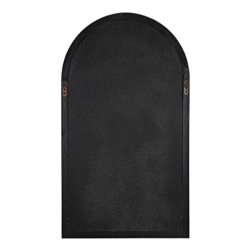 Kate and Laurel Boldmere Traditional Wood Windowpane Arch Wall Mirror, 22" x 38", White and Brown, Farmhouse Inspired Home Decor