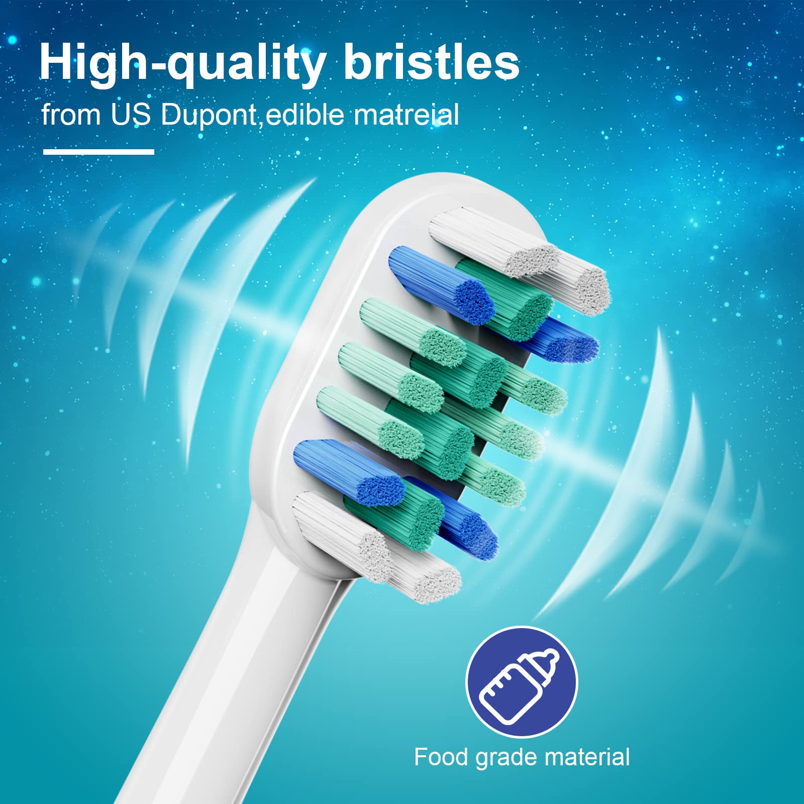 Toothbrush Heads for Philips Sonicare, 16 Pack Electric Toothbrush Replacement Heads Soft Dupont Bristles for Gum Health Improvement