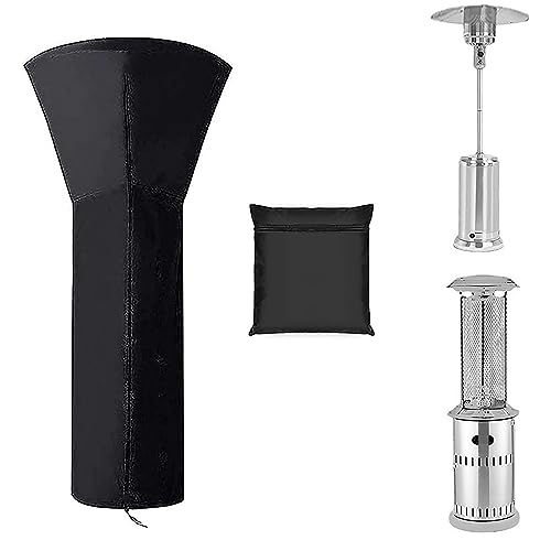 Tearom Patio Heater Covers Outdoor Heater Covers Waterproof Heater Covers for Standing Heater Tear-Proof Wind-Resistant UV-Resistant Snow-Resistant with Zipper and Storage Bag 89*34*19inch Black
