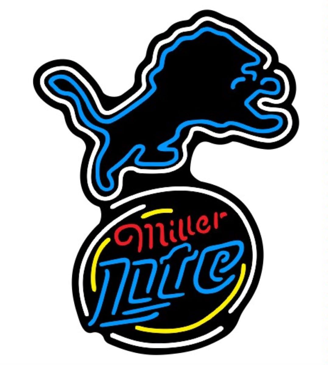 Queen Sense 10" Vivid Millers Lite Detroits Sports Team Lion LED Sign Light Lamp Cute Bright Neon Wall Decor STS569