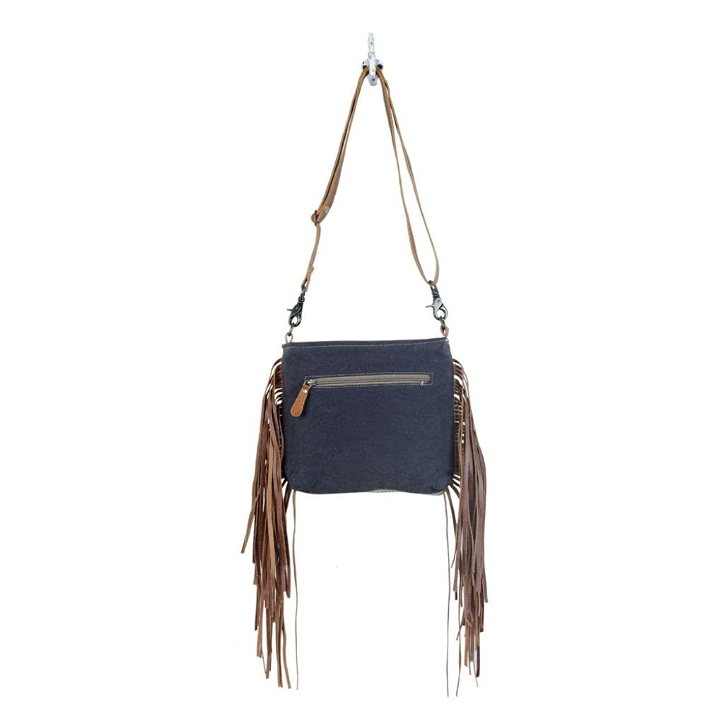 Myra Bag female Sunset Hand-Tooled Bag Upcycled Cotton & Leather S-3076
