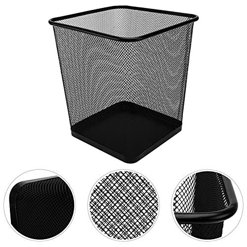 Zerodeko Metal Wire Mesh Waste Basket Recycling Bin Small Waste Basket Trash Can for Near Desk Recycling Garbage Container Bin for Office Home Bedroom Black
