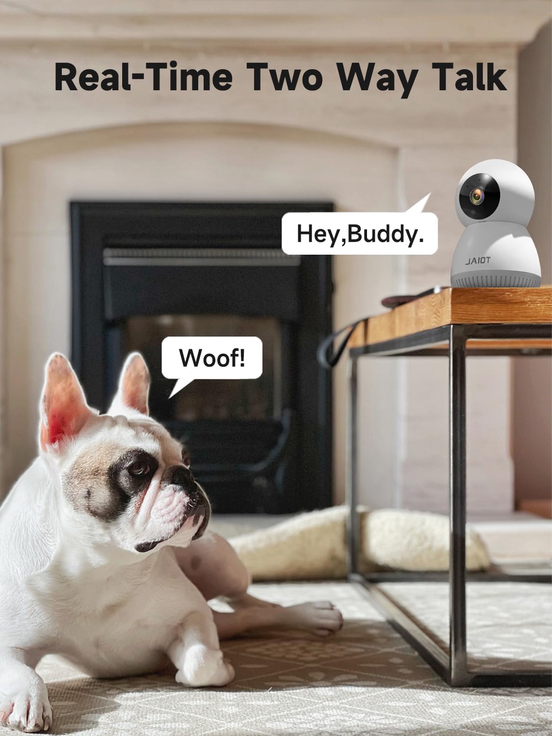 JAIOT WiFi Indoor Security Camera, Pet Camera with Phone APP, Pan/Tilt Wireless Cameras for Home Security 360, Smart Camera with Motion Detection, 2-Way Audio, Siren,Work with Alexa