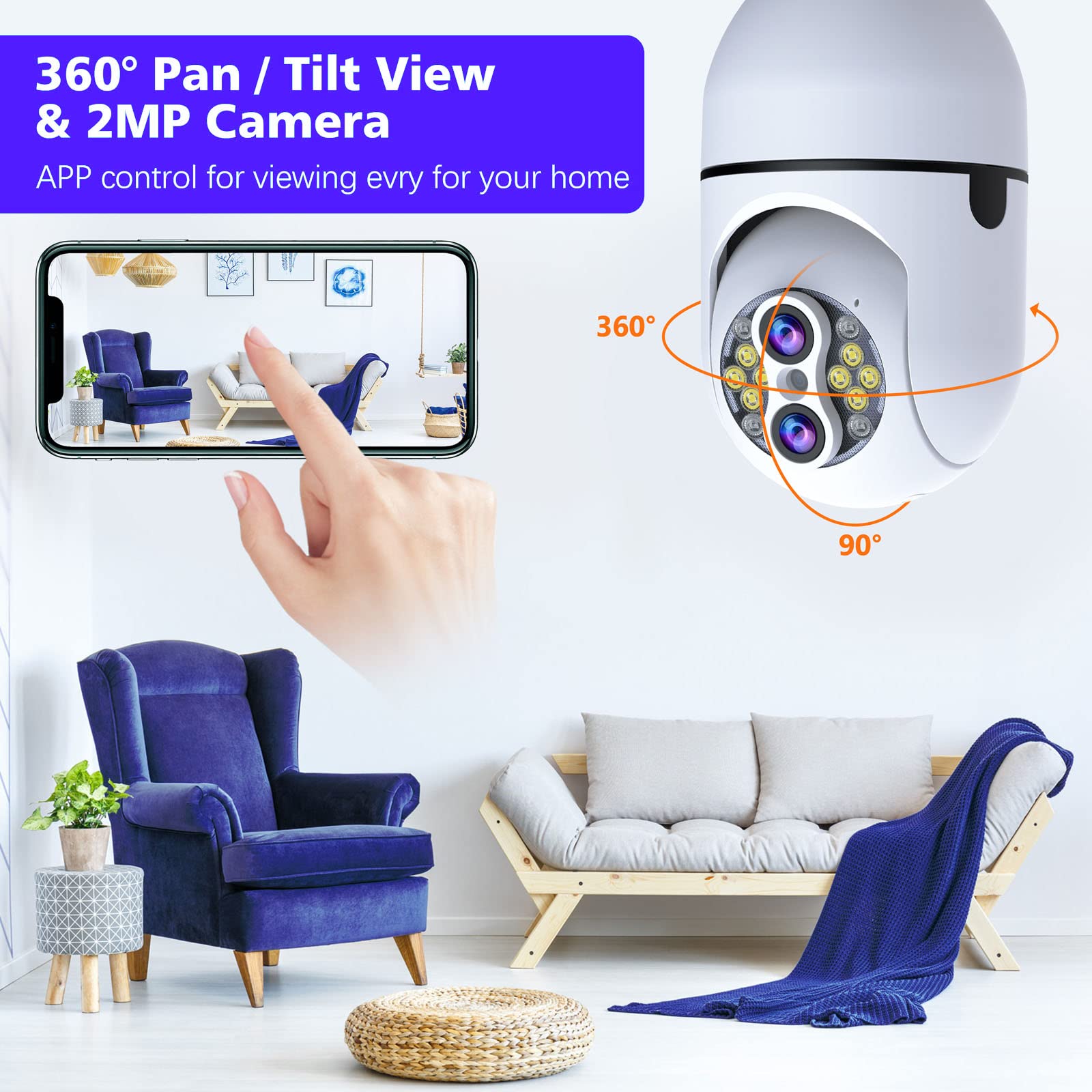 Topiacam Light Bu lb Security Camera… (Upgraded 10X Zoom, 2 Pack)