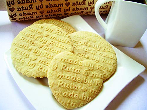 PERSONALIZED EMBOSSING ROLLING PIN WOODEN LAZER ENGRAVED for EMBOSSED COOKIES CUSTOM ENGRAVED LOGO UNIQUE GIFT
