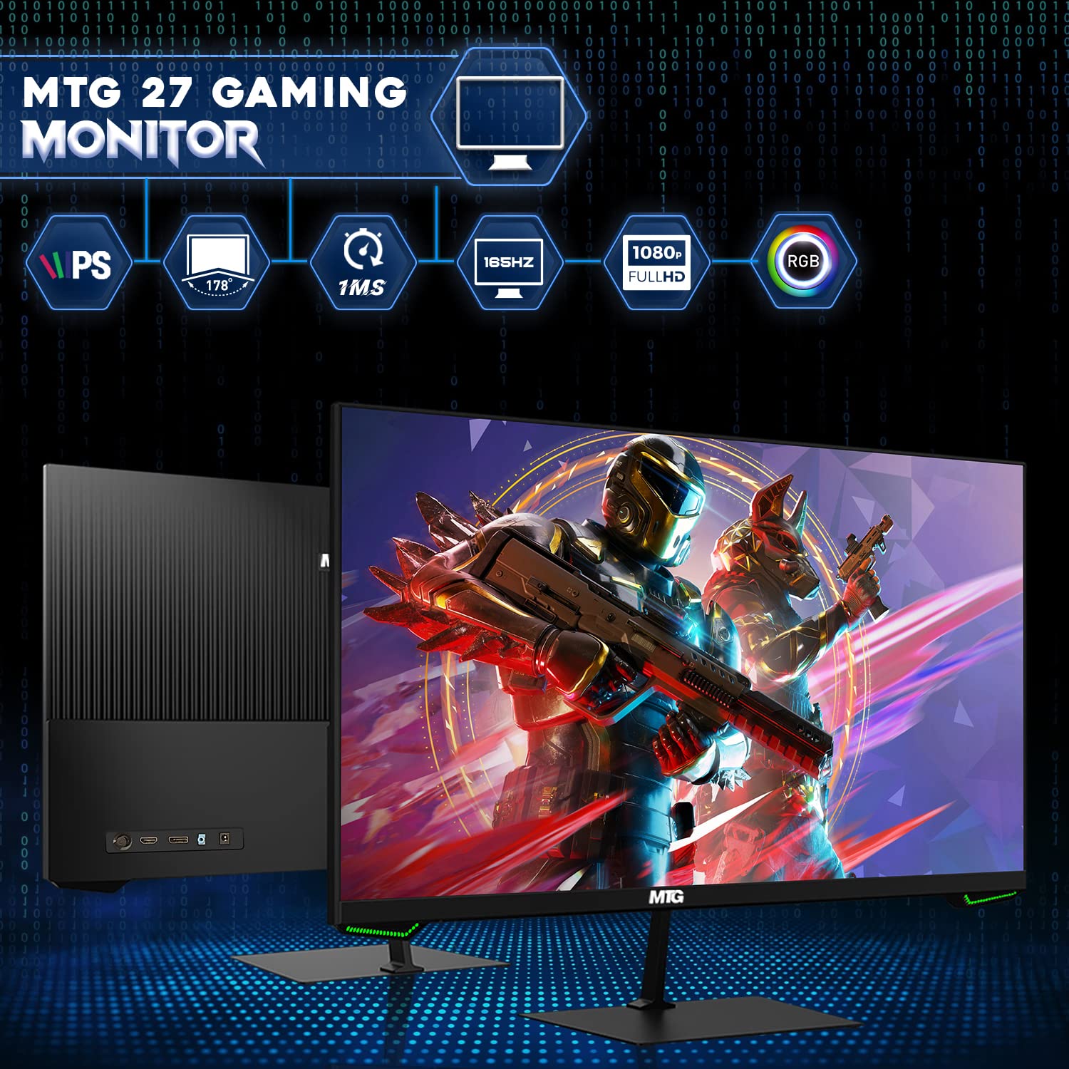 Lumos 8 Gaming Desktop PC, Intel Core i7 7th Gen, 16GB RAM, 2TB HDD, GT 1030 2GB DDR5 Graphics Card, 27 Inch 165hz Gaming Monitor, PCI-E Bluetooth | Wi-Fi, RGB Kit, Win 10 Pro (Renewed)